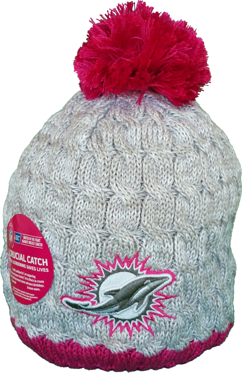 Miami Dolphins Breast Cancer Awareness Womens Fleece Pom Toque – More ...