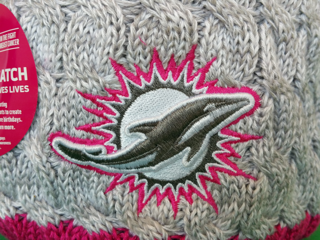 Miami Dolphins Breast Cancer Awareness Womens Fleece Pom Toque – More ...
