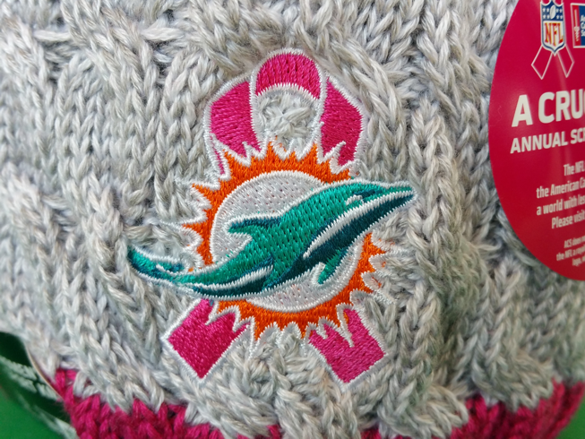 Miami Dolphins Breast Cancer Awareness Womens Fleece Pom Toque – More ...